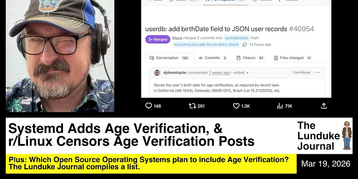 Systemd Adds Age Verification & r/Linux Censors Age Verification Posts