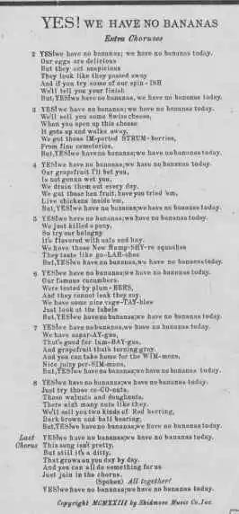 Guide to Yes! We Have No Bananas (1923)
