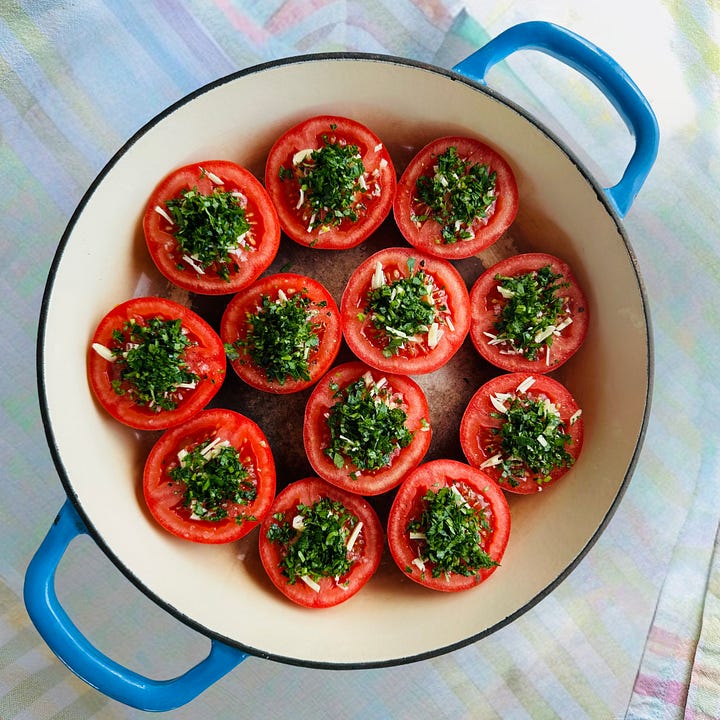 filled tomatoes oven