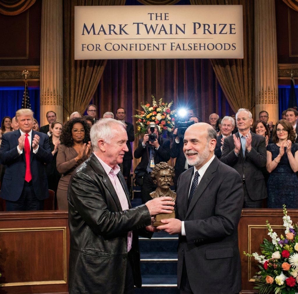 Video on "The Mark Twain Award for Confident Falsehoods"