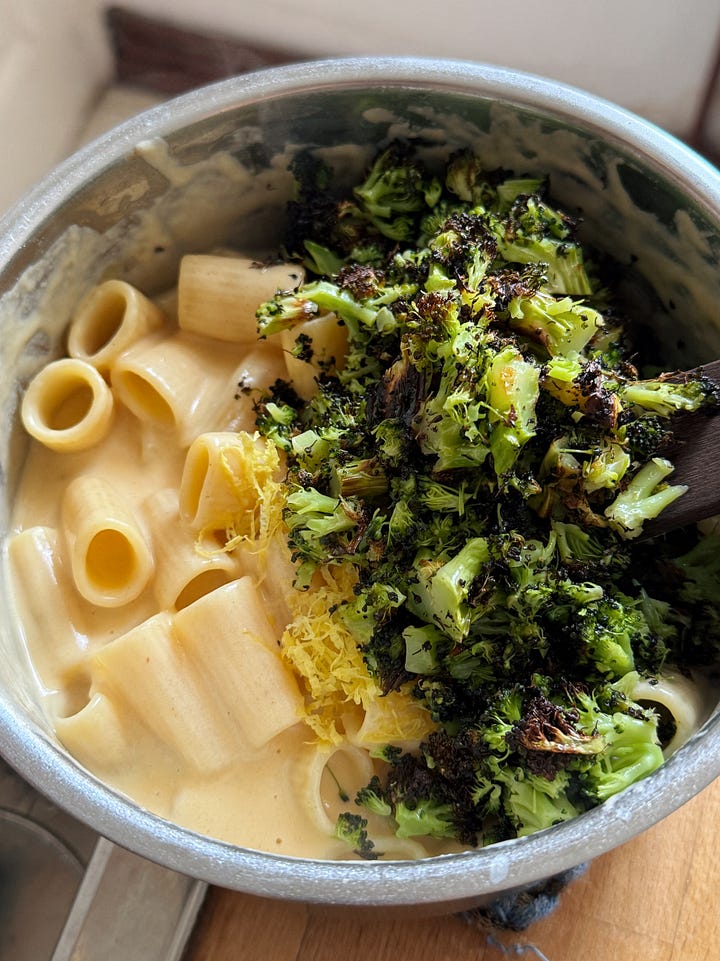 burnt broccoli mac and cheese - darn good by devan grimsrud
