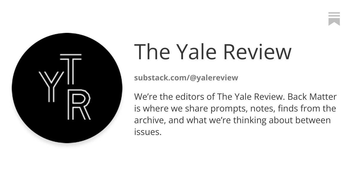 The Yale Review | Substack