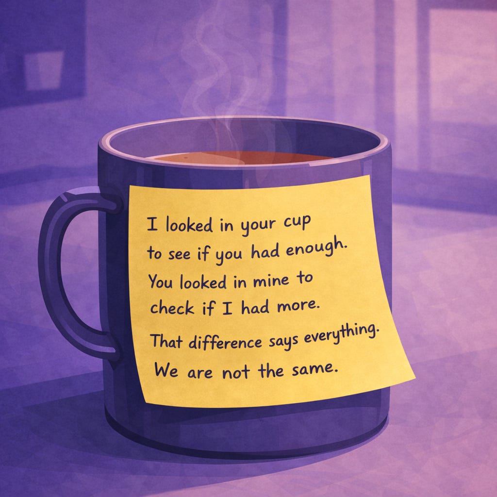 I Looked in Your Cup to See If You Had Enough