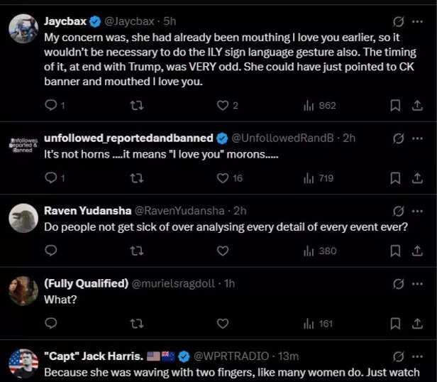 Devil-horn gesture? Erika Kirk’s hand sign at Charlie Kirk memorial ...