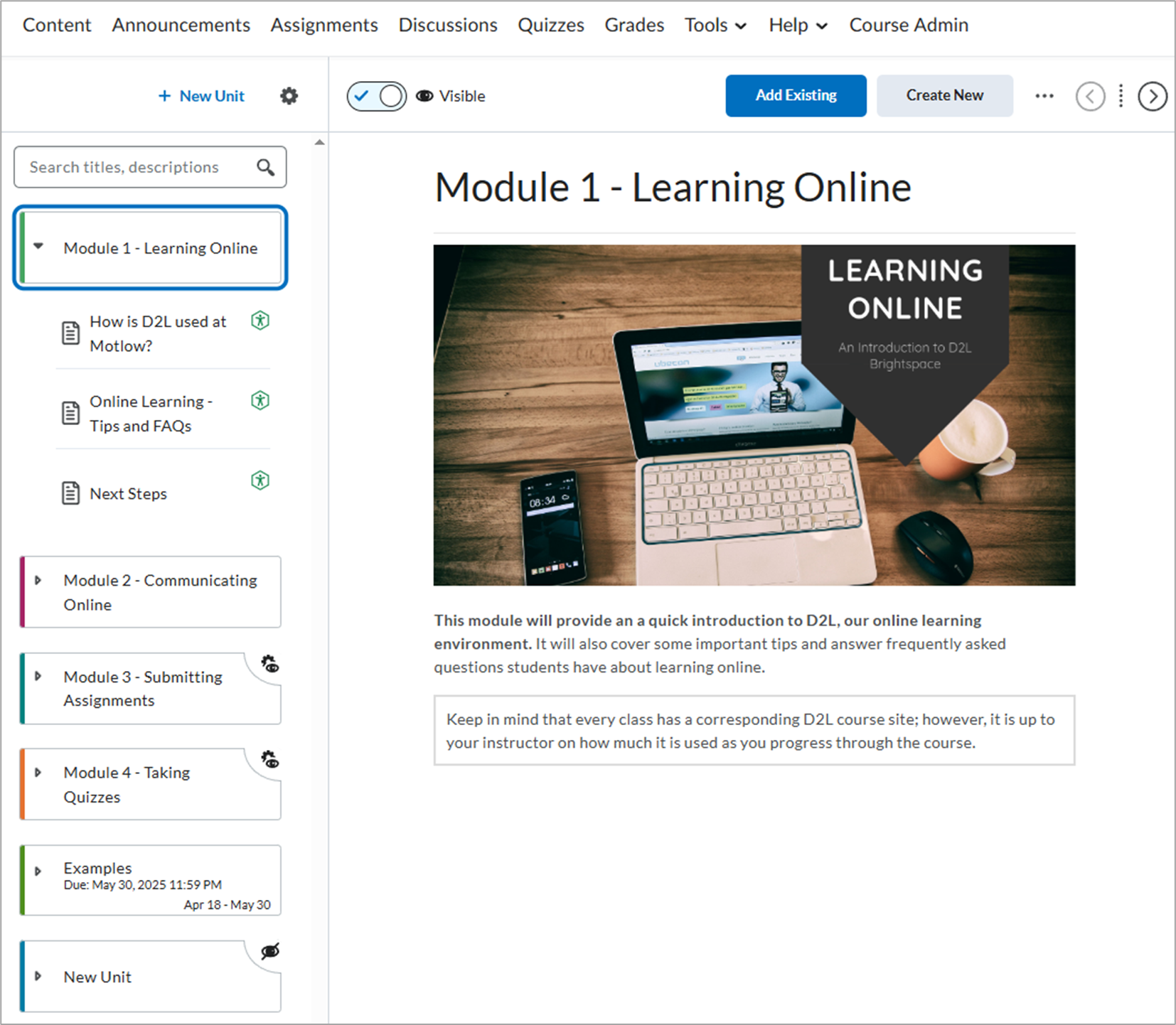 D2L Summer Updates - Academic Technology @ Motlow State