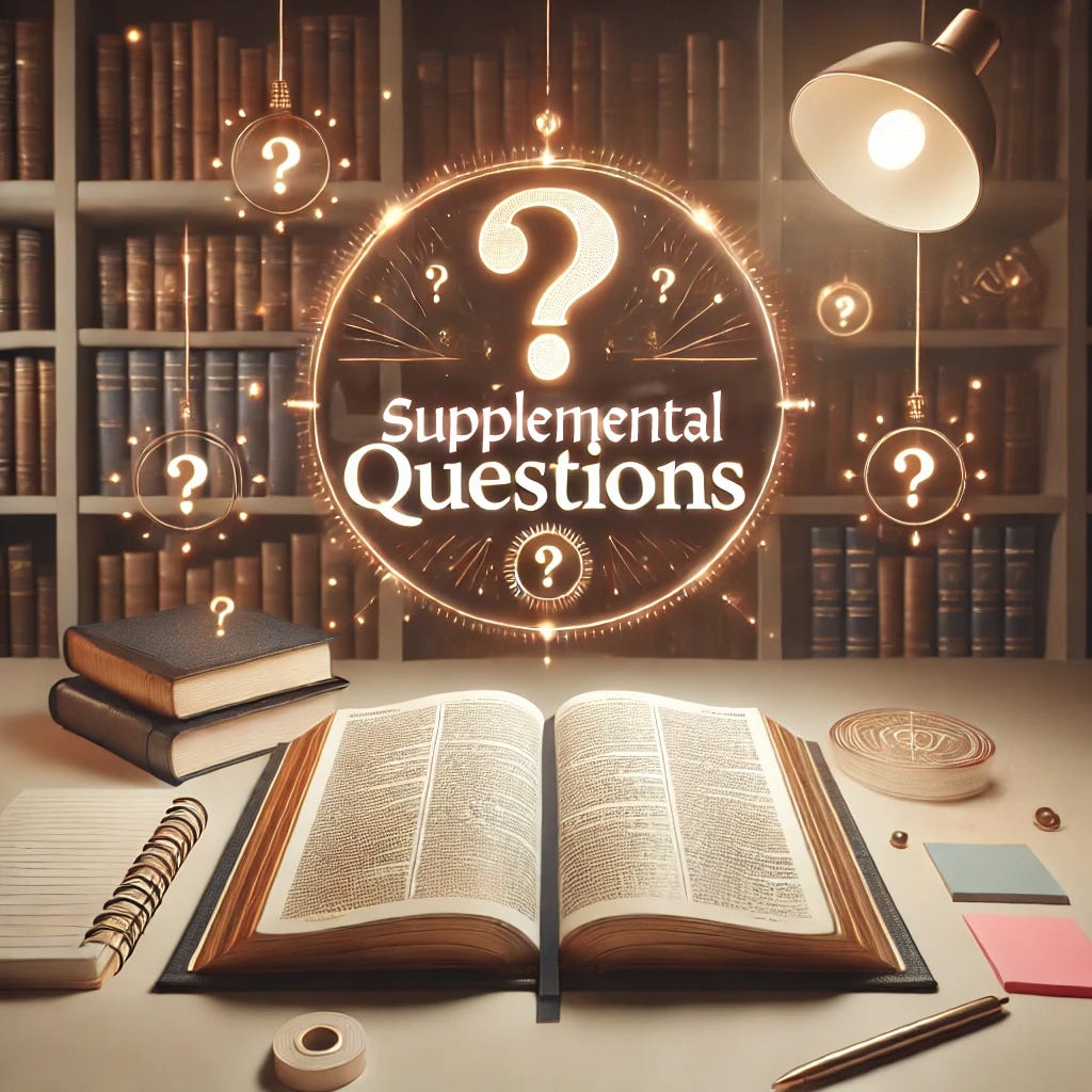 Week 2: Supplemental Questions - by Dan Blincoe ☦︎