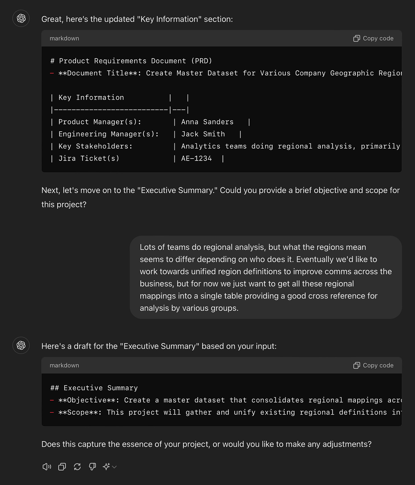 How I use ChatGPT to Generate Markdown PRDs