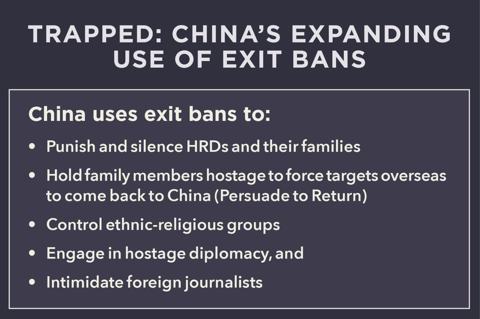 China Tightens Passport and Exit Controls