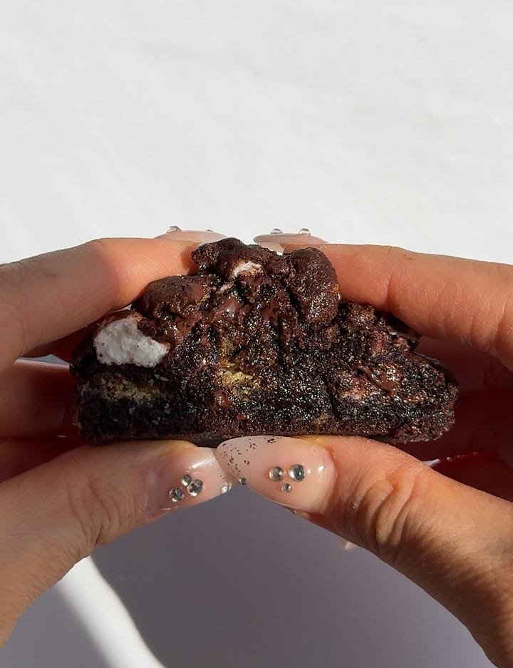 double chocolate smores cookie - by michelle