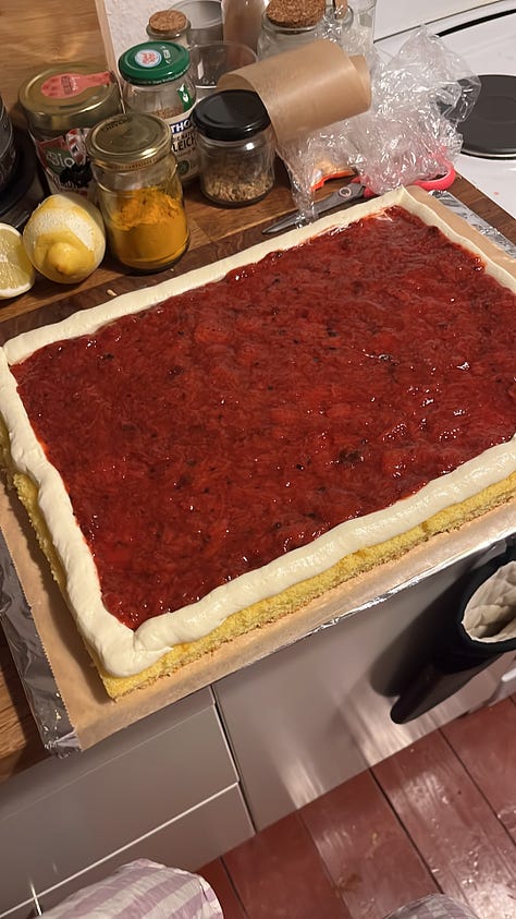 Slab cake for 30+ people (with steps) - HANJA Delights