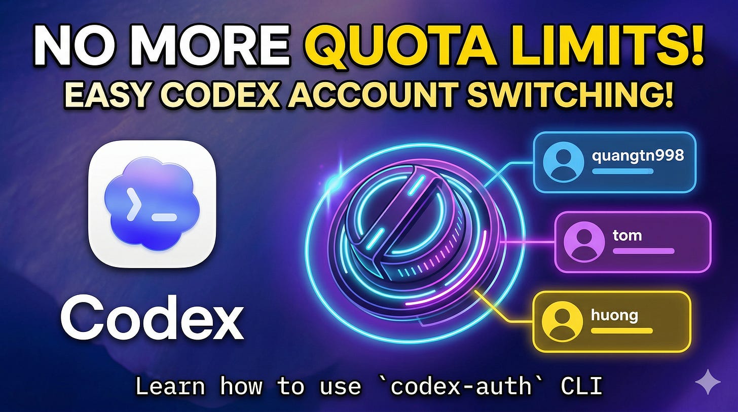 Quản Lý Nhiều Tài Khoản OpenAI Codex Bằng codex-auth