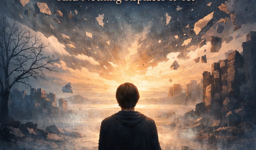 When Meaning Stops Working and Nothing Replaces It Yet