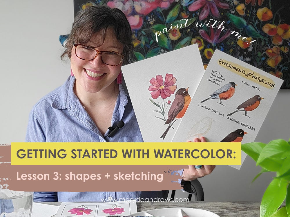 Getting Starting with Watercolor, Lesson 3: Experiments with shapes and ...