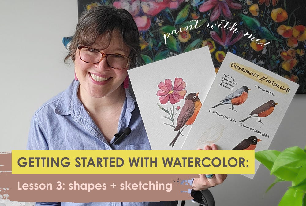 Getting Starting with Watercolor, Lesson 3: Experiments with shapes and ...