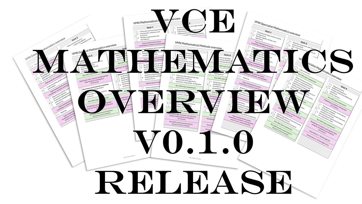 Draft overviews for VCE Mathematics (General, Methods, and Specialist ...