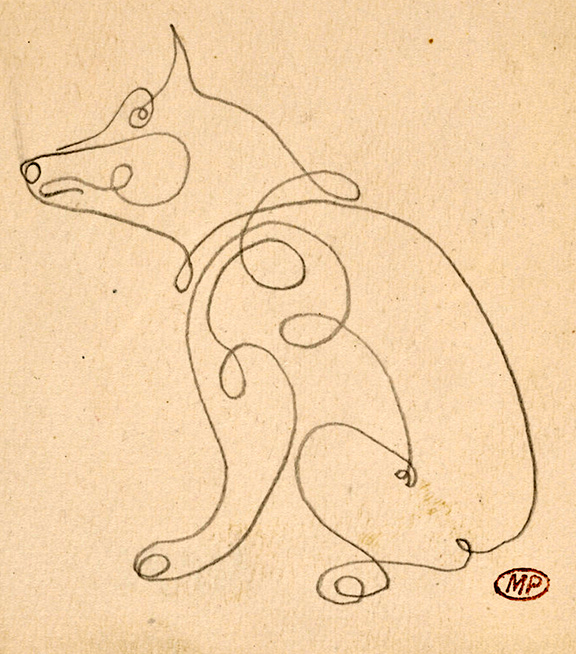 Picasso, His Dog Lump, and My Continuous Dog Drawings