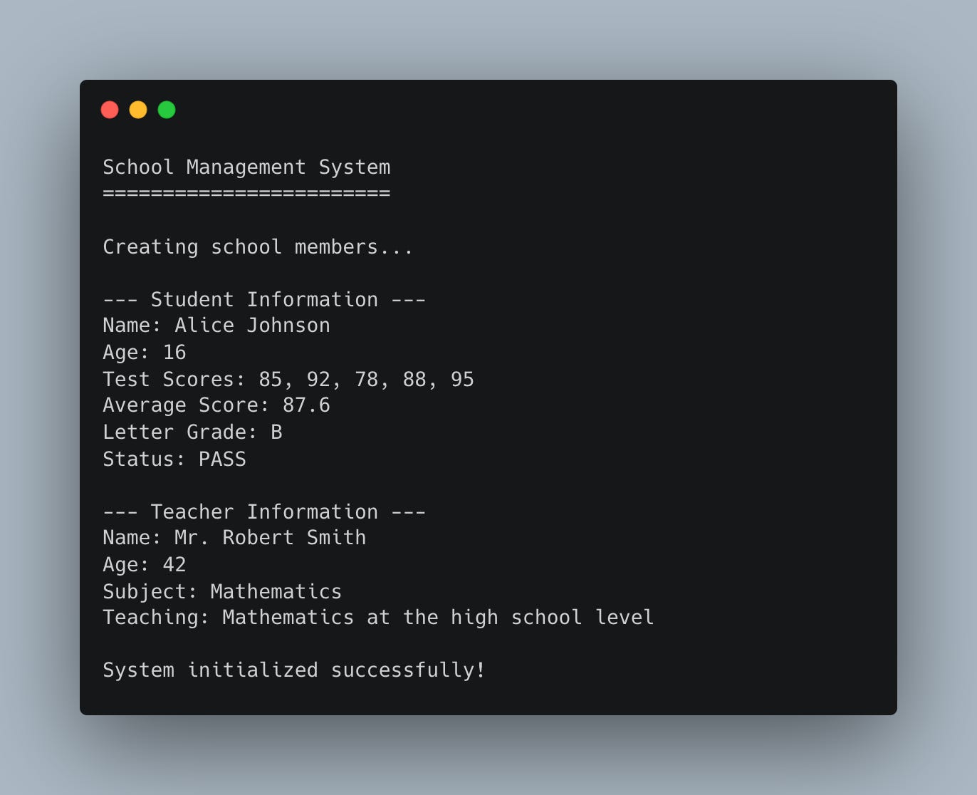 Build a School Management System with Class Inheritance