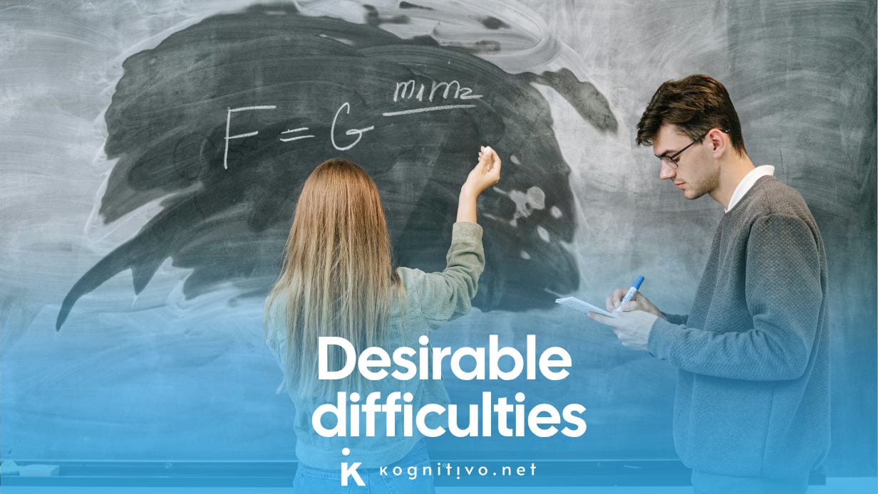 Desirable difficulties in learning: no pain, no brain