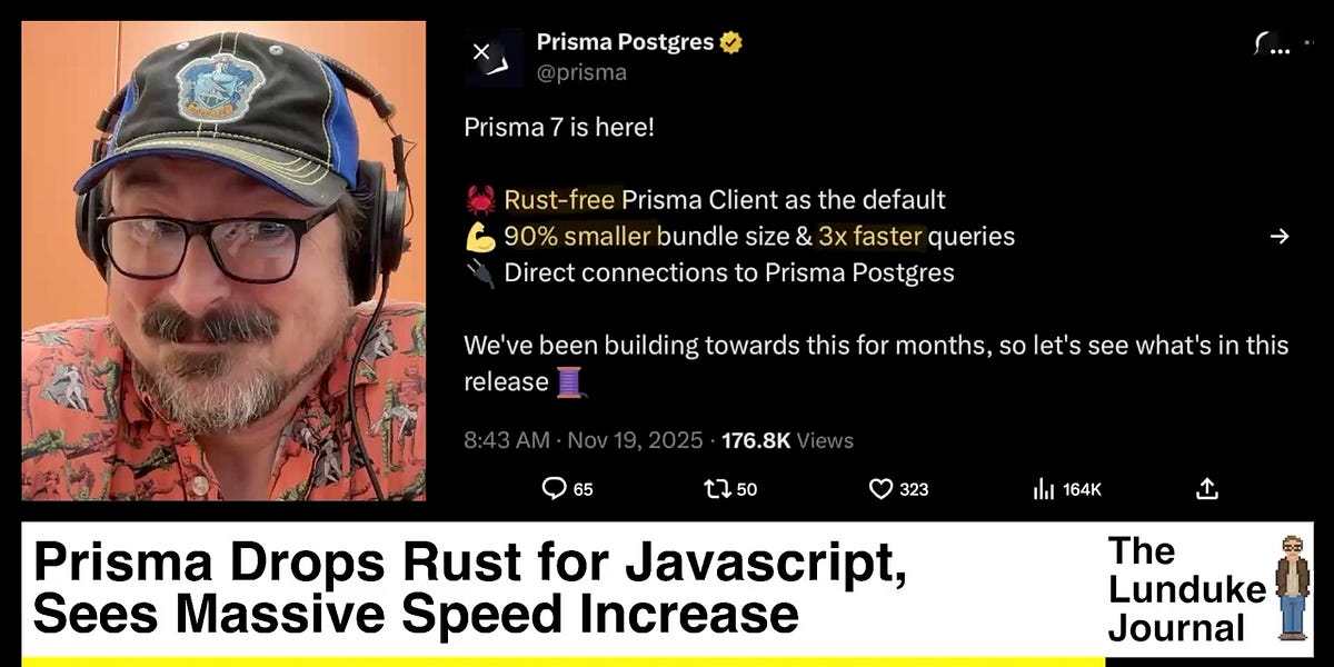 Prisma Drops Rust for Javascript, Sees Massive Speed Increase