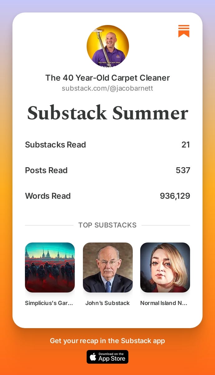 My Substack Summer - The 40 Year-Old Carpet Cleaner