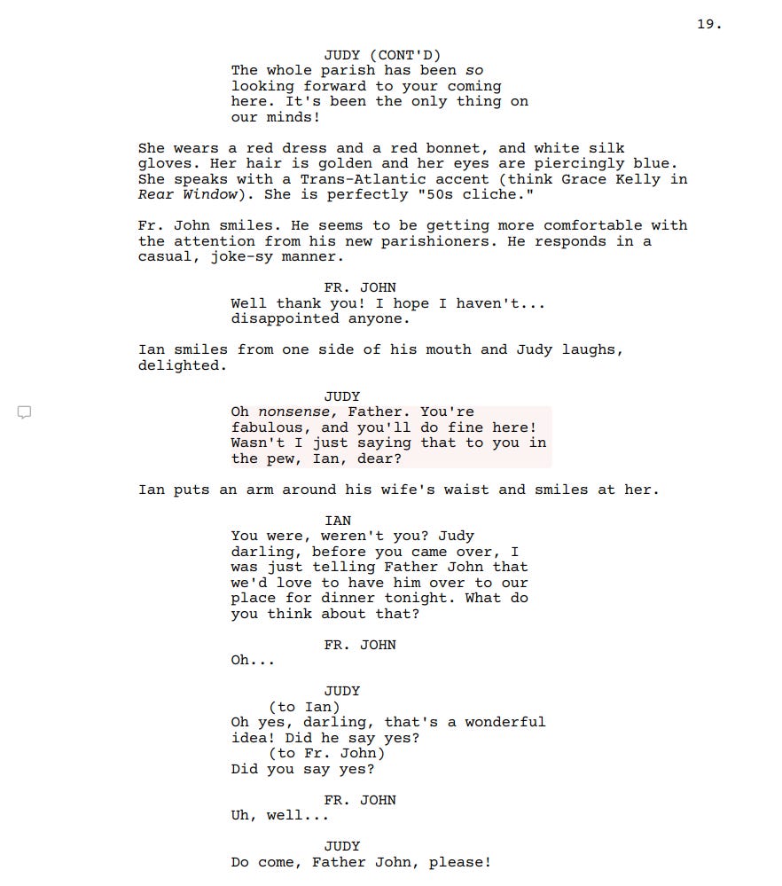 BLESS ME FATHER Pages 16-20 | Feature Screenplay