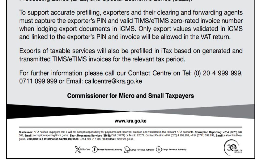 KRA Introduces Automated Export VAT Reporting Through iCMS and iTax ...