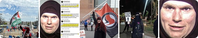 Andy Ngo (@mrandyngo): "The protester in the hijab outside the Charlie ...