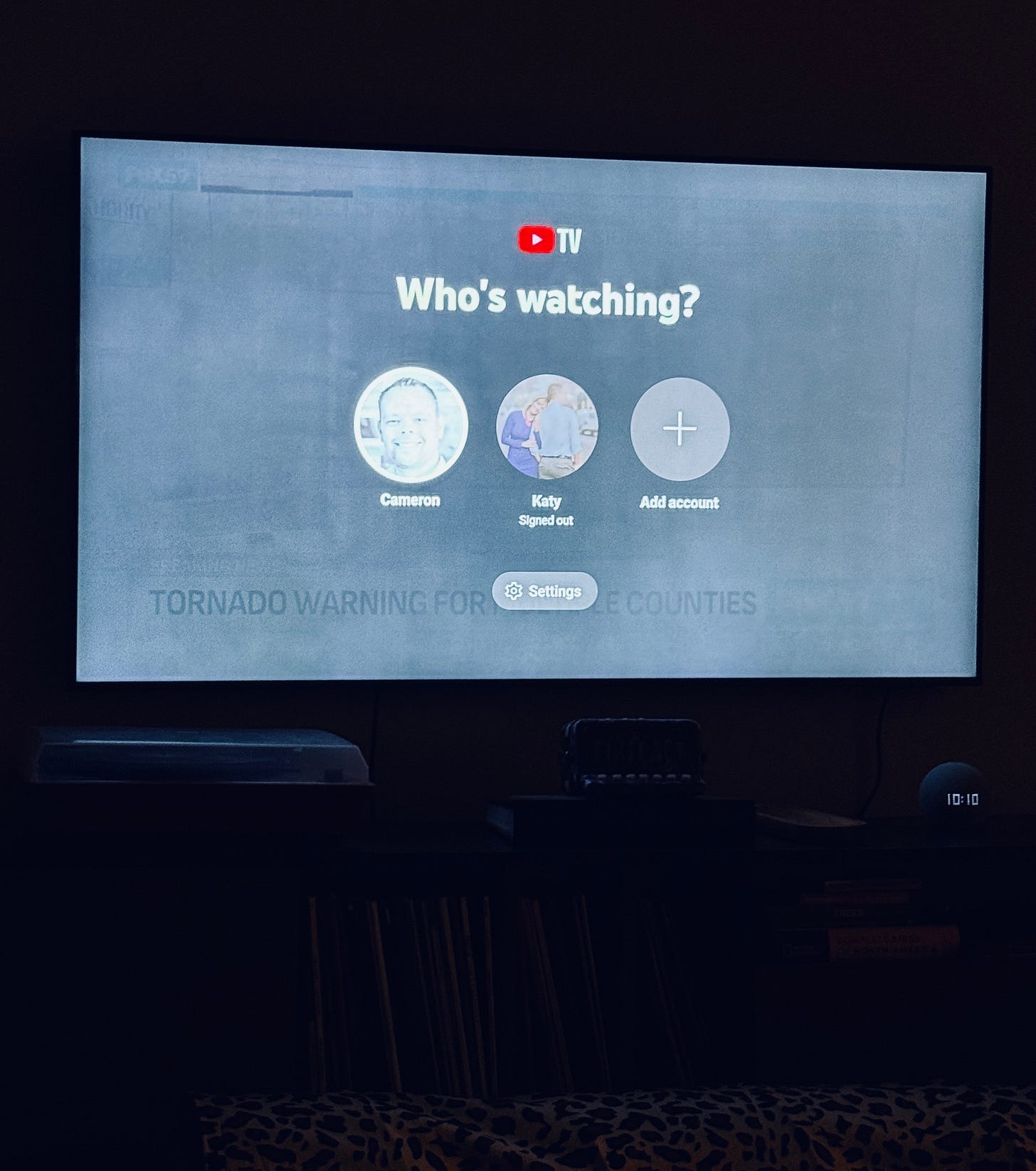 tornado warning tv screen