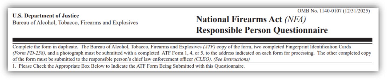 How to Complete an ATF Form 1 for an NFA Trust