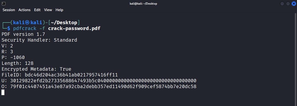 Cracking PDF Passwords with Kali -- A Practical Guide