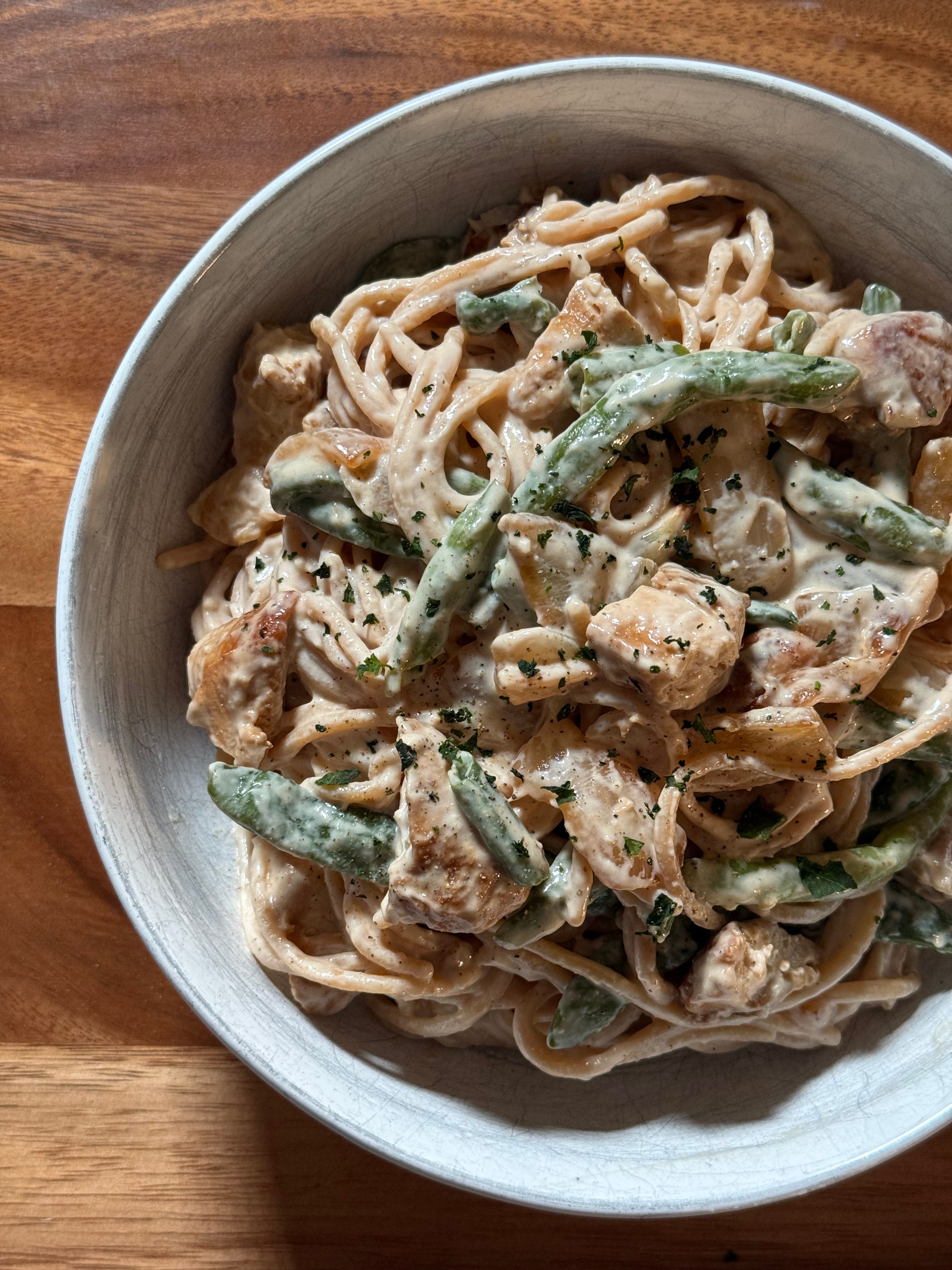 Lemon Garlic Goat Cheese Pasta - by Ellie Teale