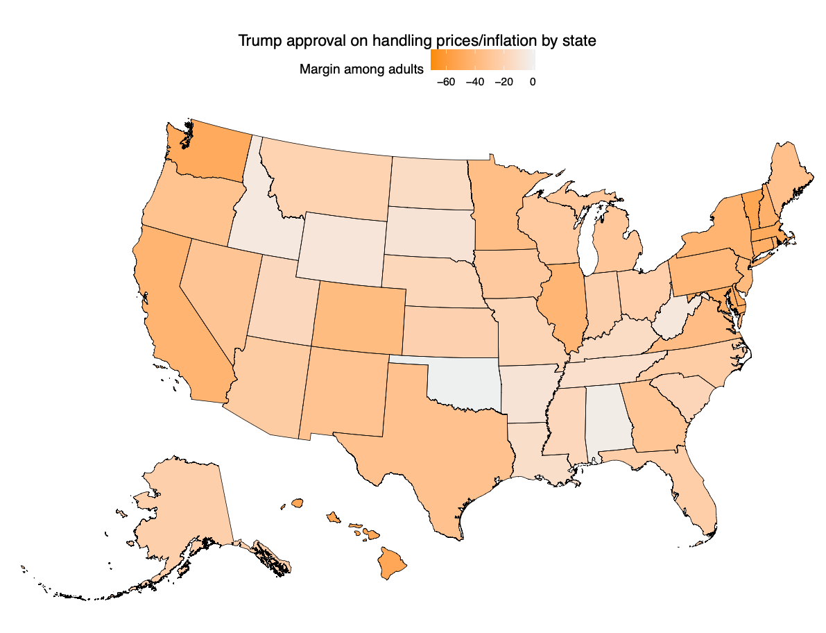 What voters in every state think about Trump and prices