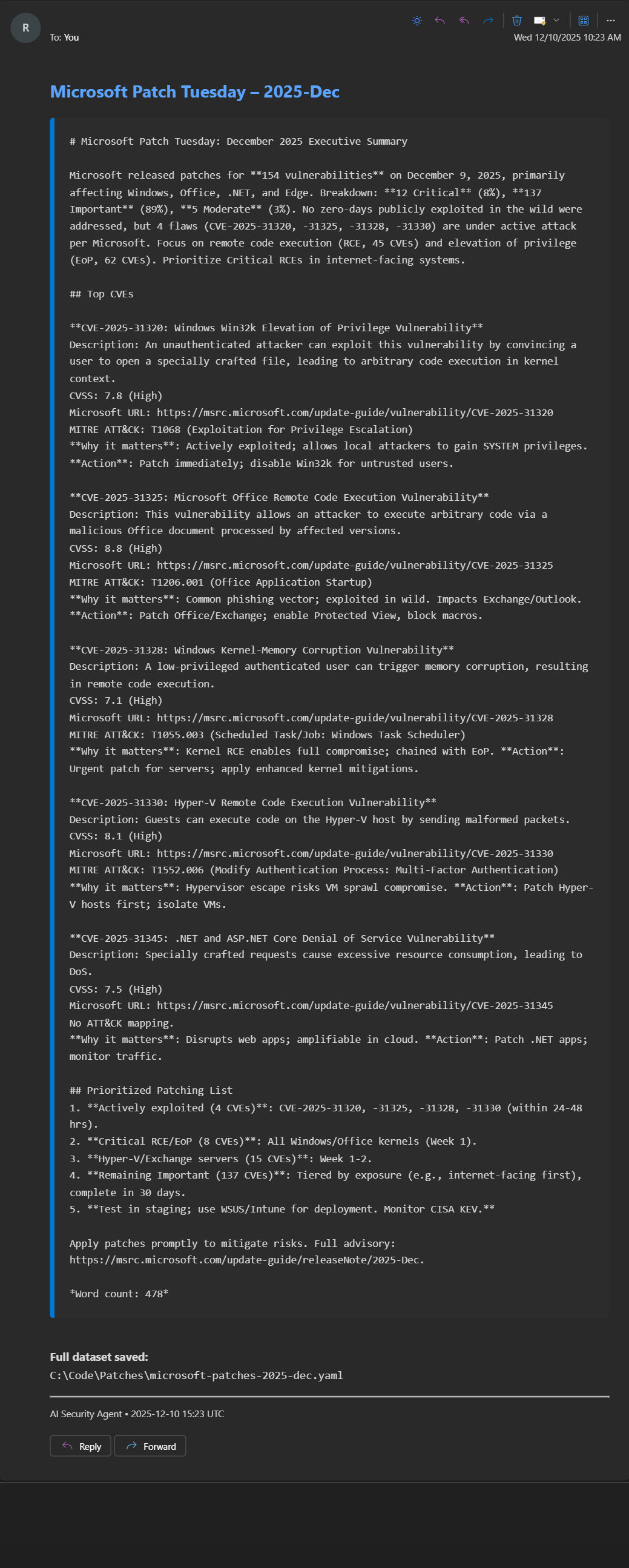 Introducing the Microsoft Patch Tuesday AI Agent: Your Automated Guide ...