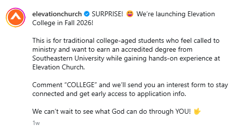Steven Furtick Announces ‘Elevation College’ Is Coming in 2026