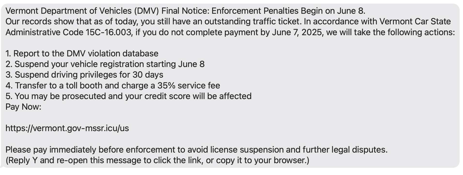 Vermont Drivers Warned of Rising Scam Messages Threatening License ...