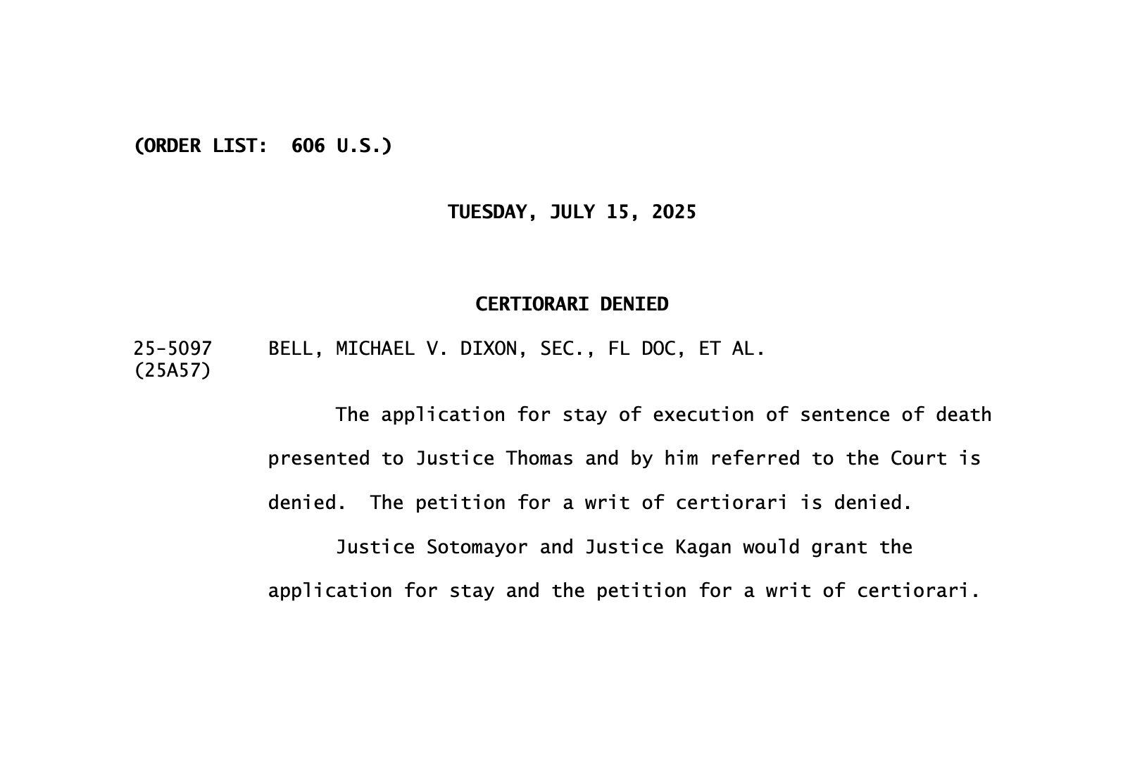 Michael Bell Executed 7/15/2025 - by Melanie Kalmanson