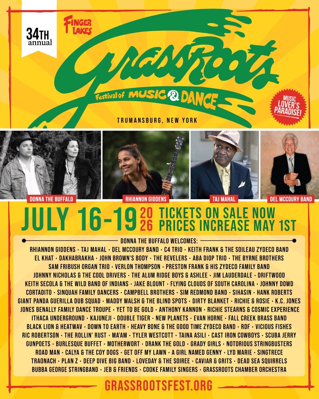 GrassRoots Festival announces 2026 lineup - by Jim Catalano