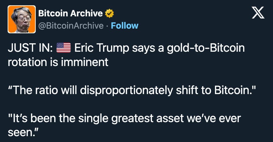 Eric Trump Wants You to Dump Gold for Bitcoin. Here's What 13 Years of ...