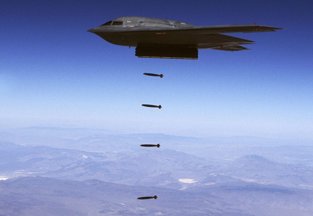 Six B-2 “Spirit” US bomber aircraft have been moved to Diego Garcia in ...