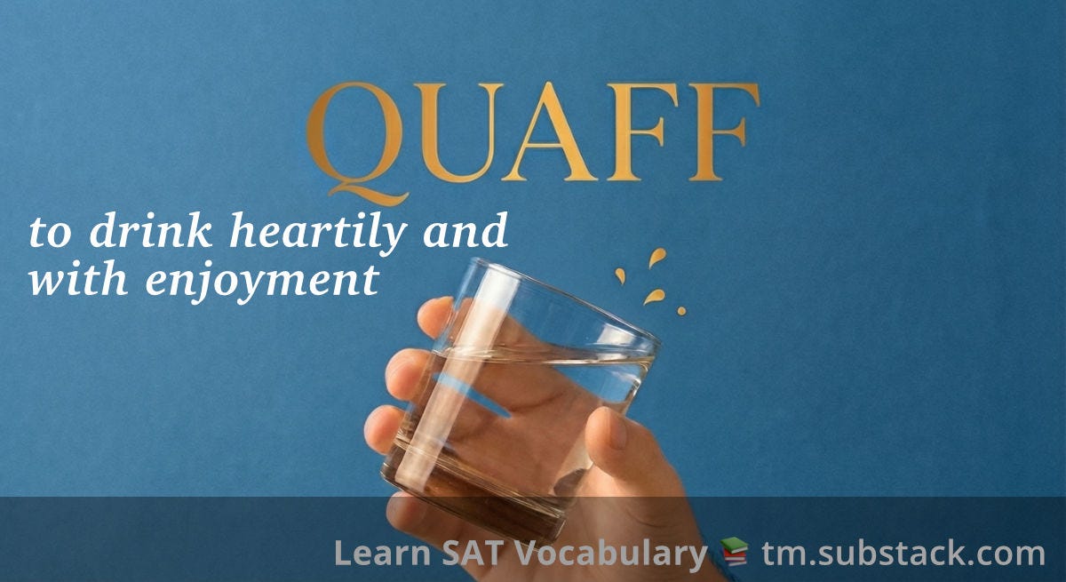 Quaff — Meaning, Definition, & Examples | SAT Vocabulary