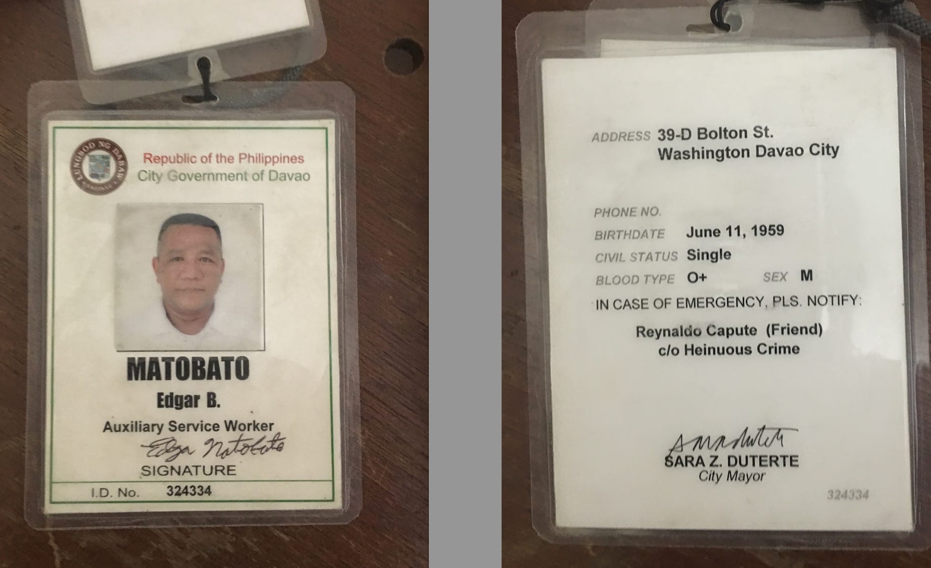DUTERTE’S HITMAN: Edgar Matobato’s History of Violence