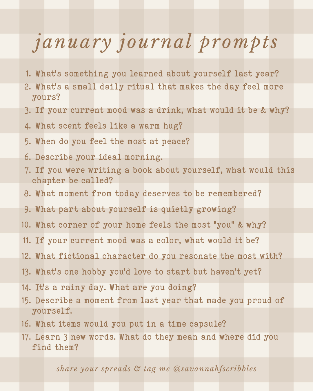 January Journal Prompts - Savannah