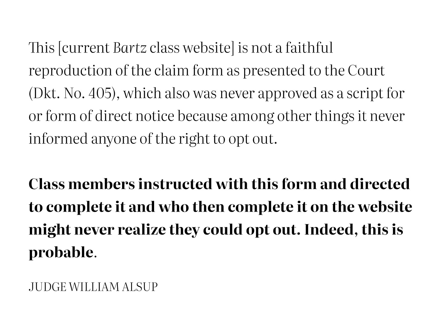 Judge Alsup orders Bartz v. Anthropic class website IMMEDIATELY ...