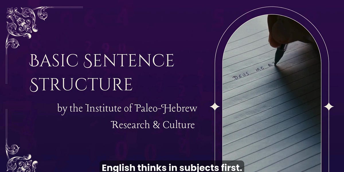 Basic Sentence Structure - by Paleo-Hebrew Team