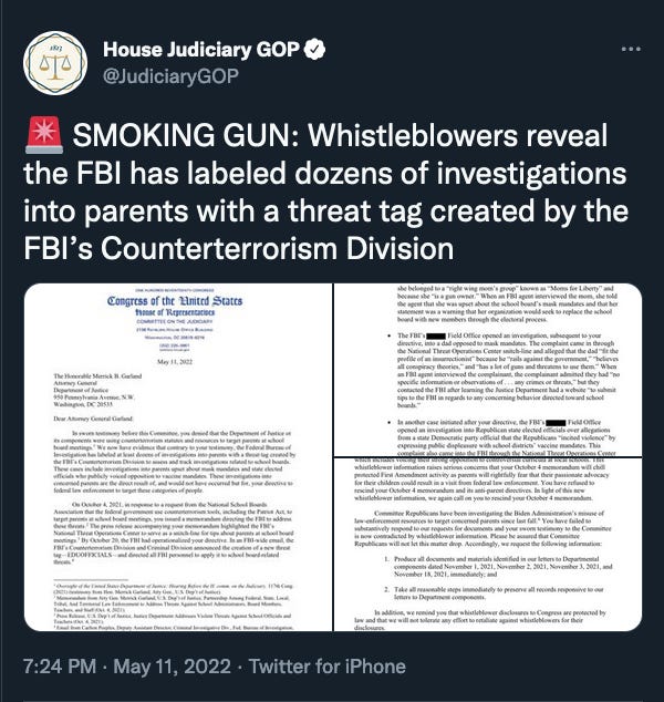 The FBI Is Investigating American Parents As Domestic Terrorists