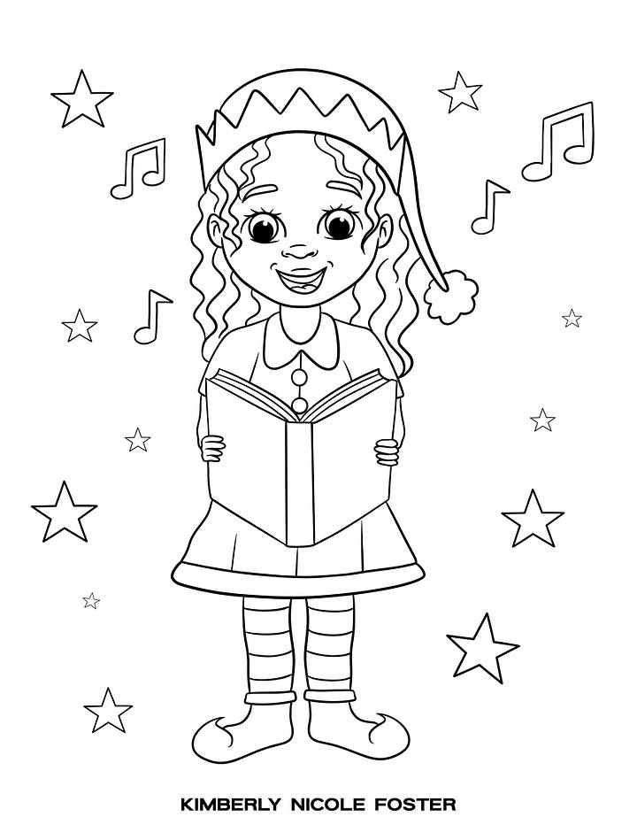 black girl christmas coloring pages