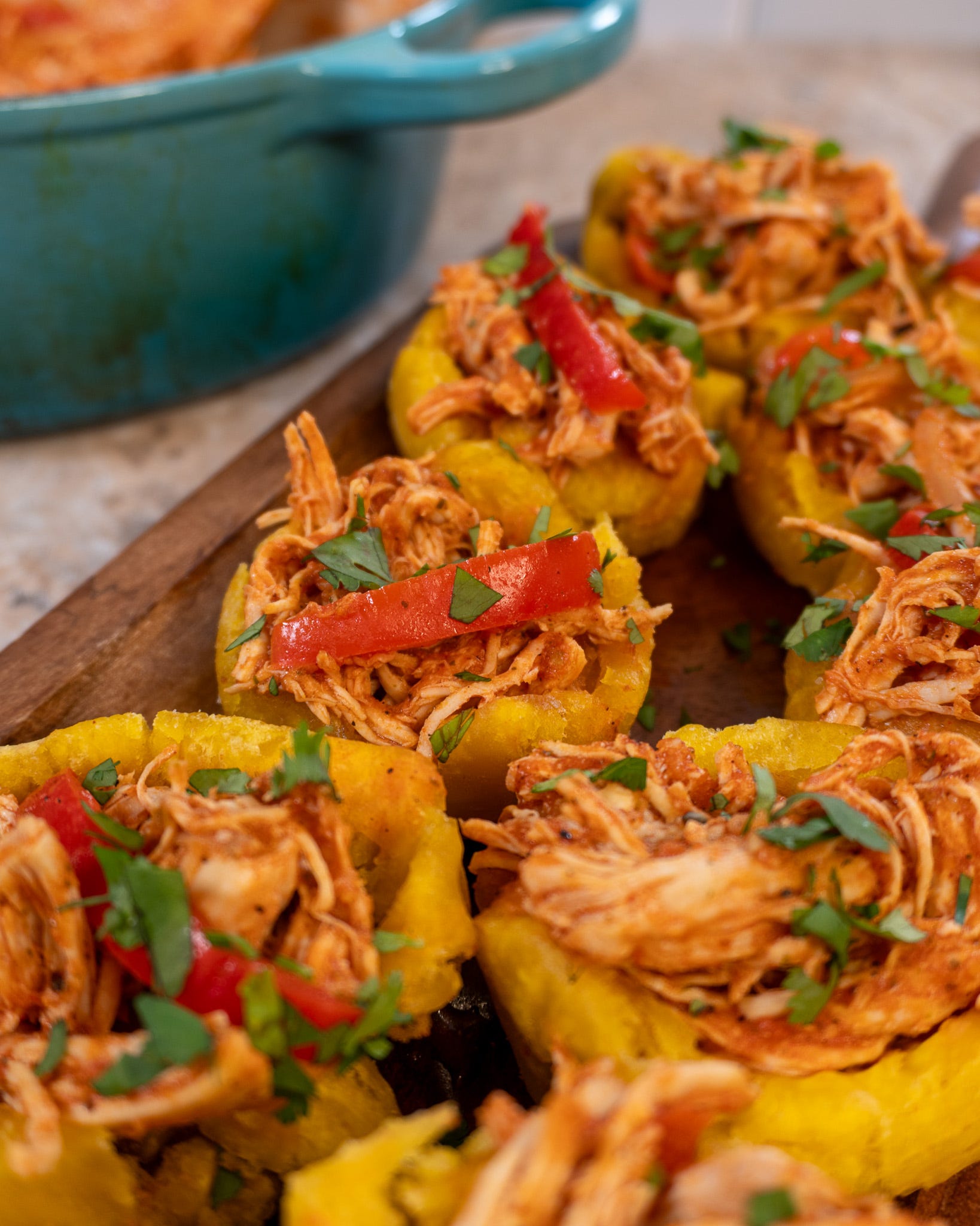 Crispy Plantain Cups with Chicken Ropa Vieja