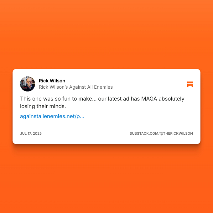 Rick Wilson (@therickwilson): "This one was so fun to make… our latest ...