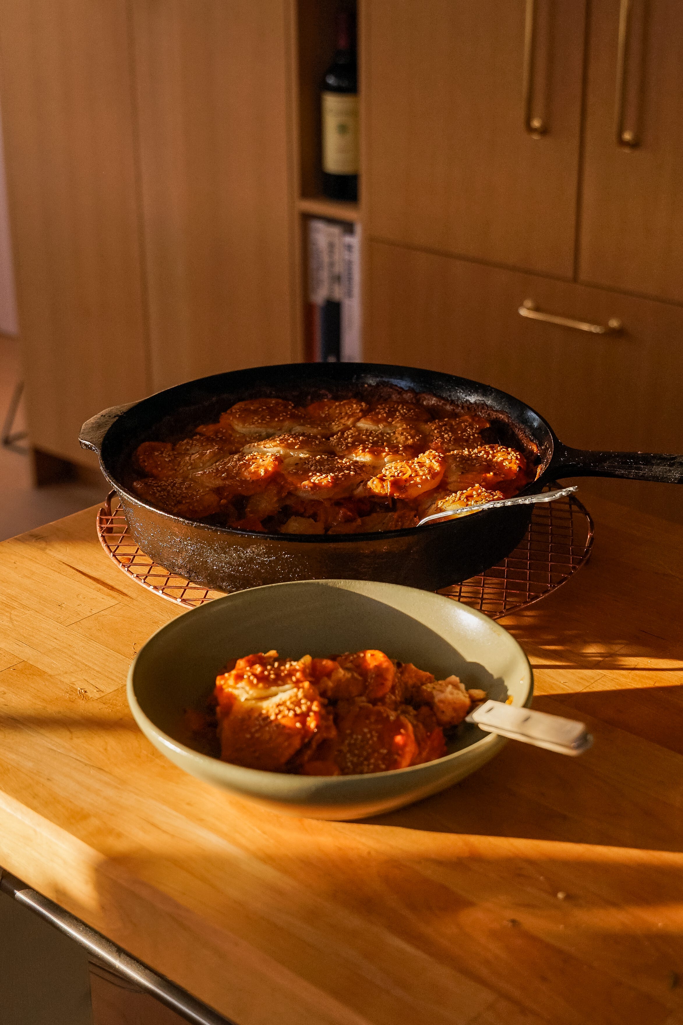 Red Curry Salmon Pot Pie - by Kristina Cho