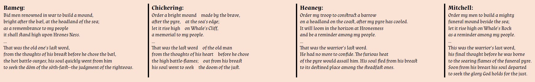 A Comparison of Beowulf Translations - by Robert Keim